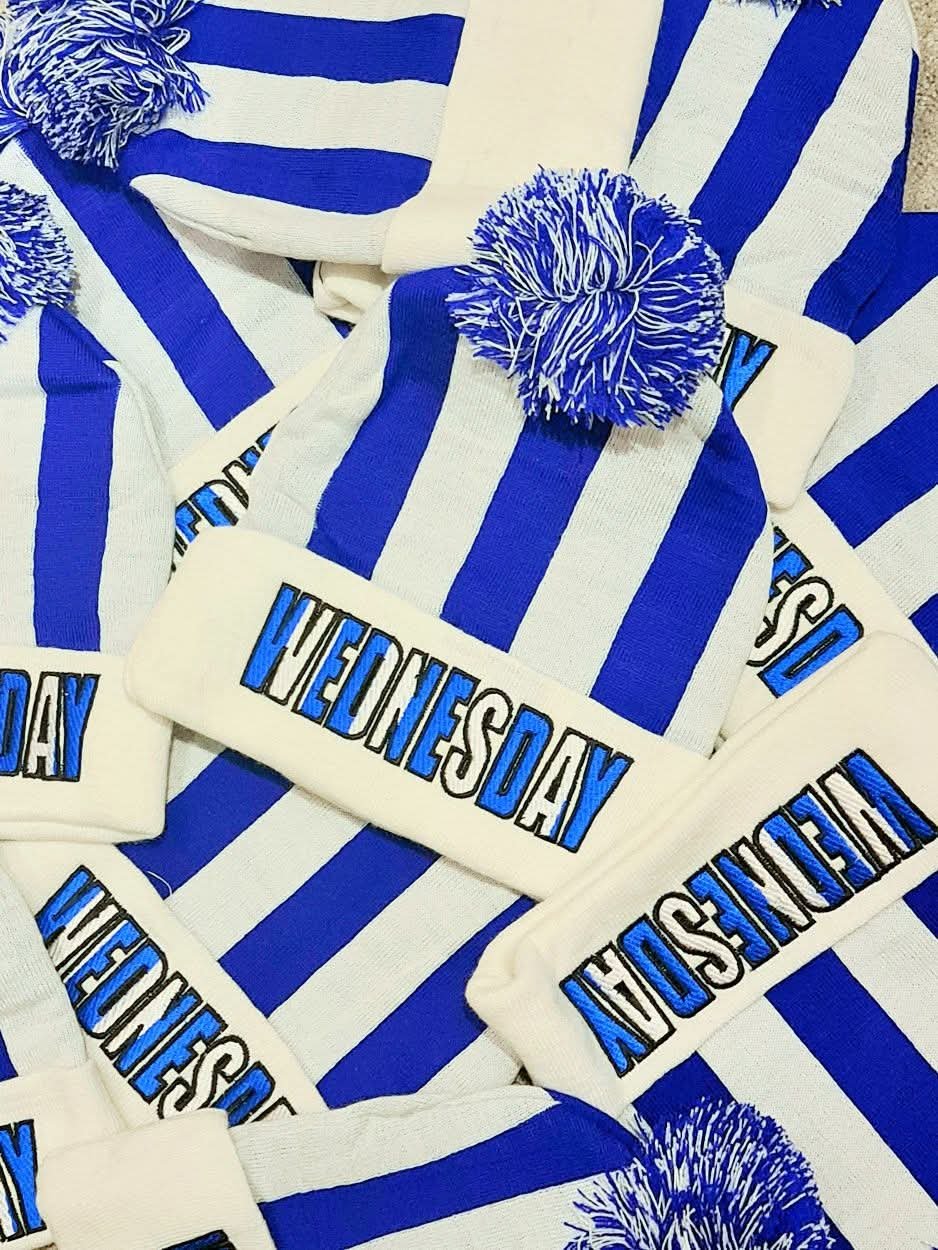 Sheffield Wednesday 'Wednesday' Bobble Hats - Sheffield Retro Shop